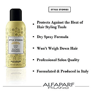 Alfaparf Milano Style Stories Thermal Protection Dry Spray for Hair - Protects Against Heat from Styling Tools - Professional Salon Quality - Lightweight - 6.76 Fl Oz