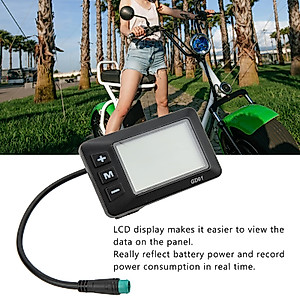 36V 48V LCD GD01 Display, Electric Bicycle Display Meter 5 Pin with Waterproof Plug Suitable for 0.9in/22.2mm E-bike Handlebar