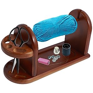 WOTPCRD Wooden Yarn Ball Holder for Knitting Crochet, Yarn Rack Stand with Slots, Horizontal Yarn Spinner, Wood Yarn Spinner Holder for Crochet, Ideal Craft Companion for Knitting & Crochet
