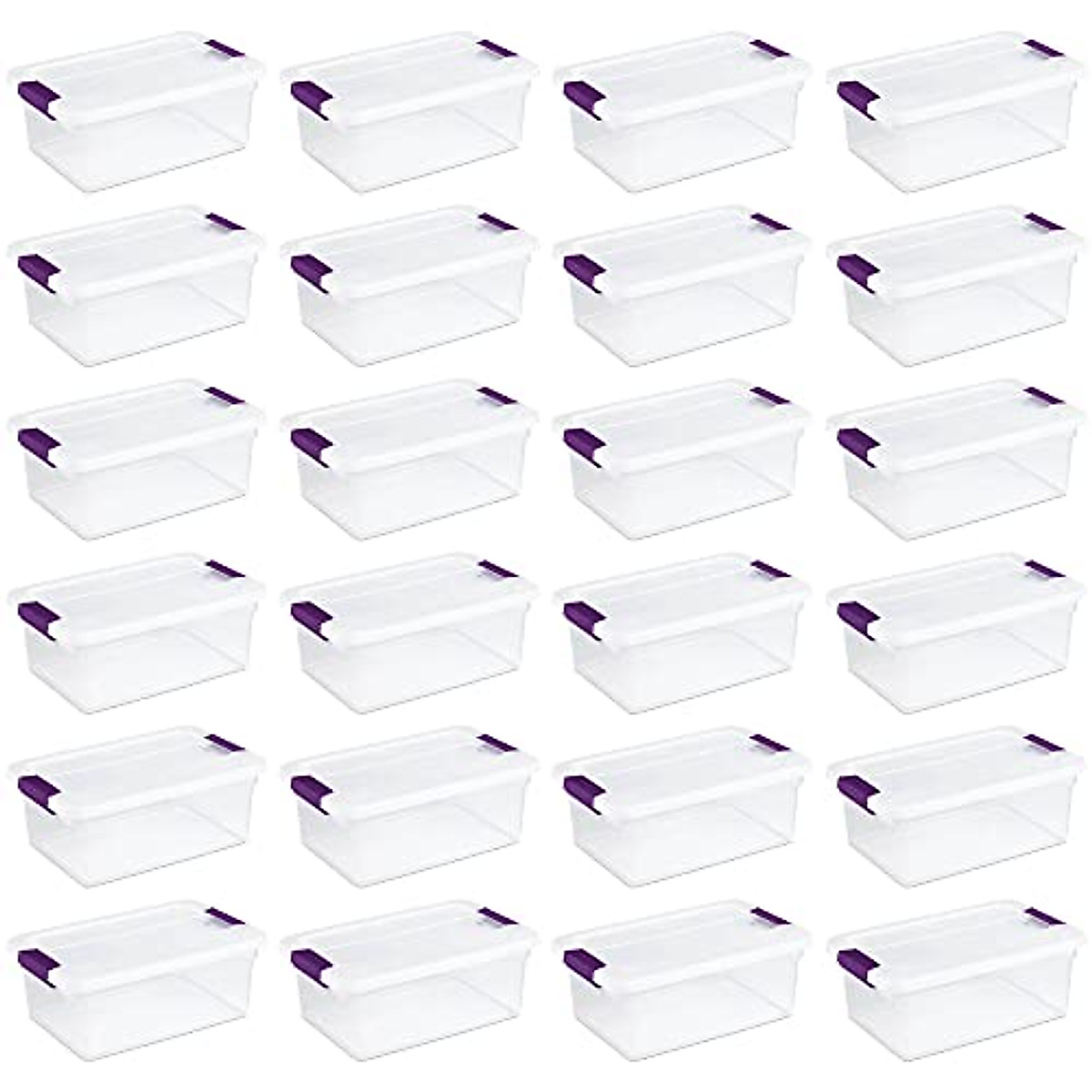Sterilite 15 Quart Clear Plastic Stackable Storage Container Tote with Latching Lid (24 Pack)
