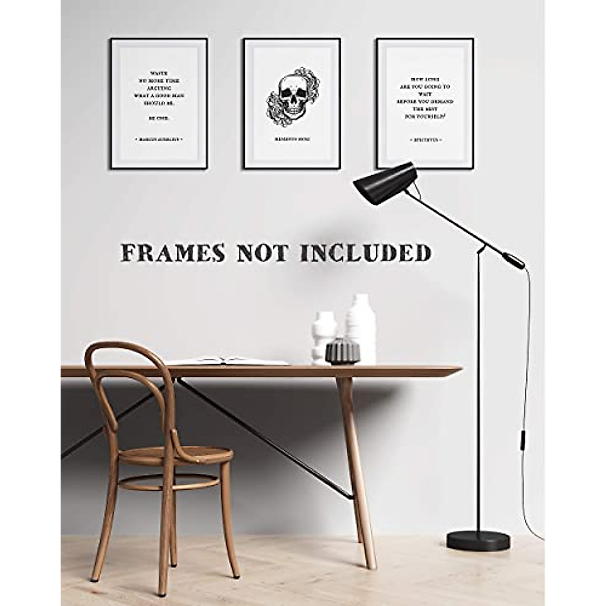 Stoic Wall Art Collection - Marcus Aurelius, Memento Mori, Epictetus Quotes - Stoicism Wisdom Set of 3 Prints - 8x10 - Unframed