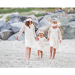 Cutiego Rustic Flower Girl Dress (2T, White)