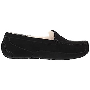 UGG Unisex-Child's Ascot Slipper, Black Suede, 1 M US