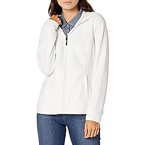 Amazon Essentials Women's Long-Sleeve Hooded Full-Zip Polar Fleece Jacket, Ivory, X-Large