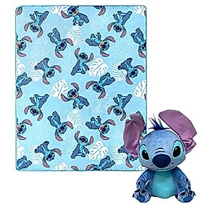 Northwest Lilo & Stitch Classic Palms Character Hugger Pillow & Silk Touch Throw Blanket Set, 40" x 50"
