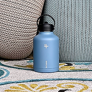 GOFILTR 50 oz Alkaline Water Bottle With Straw Lid + Two 9.5 ph Alkaline Water Infusers/Sport Insulated Water Bottle Jug/Creates Alkaline Water, Color: Glacier