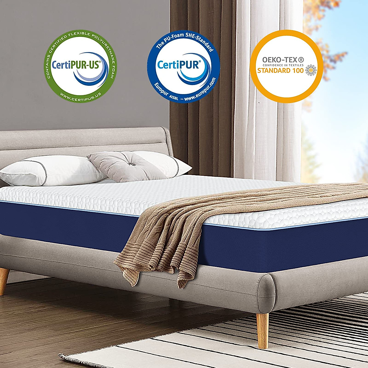 VXZ Twin XL Mattress, 6 Inch Gel Memory Foam Mattress in a Box, CertiPUR-US Certified Mattress, Pressure Relief &Motion Isolation, Supportive Medium-Firm Foam Mattress, Made in USA