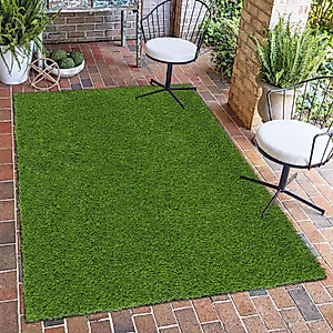 SHACOS Artificial Grass Rug 3x5 Feet 1.2 inch Outdoor Fake Grass Turf Mat Turf Grass Rugs with Drainage Holes Grass Carpet for Dogs Gym Patio Yard Balcony Landscape Lawn Deck Decor