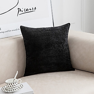 Anickal Black Pillow Covers 18x18 Inch Set of 2 Modern Farmhouse Rustic Decorative Throw Pillow Covers Square Cushion Case for Living Room Home Sofa Couch Decoration