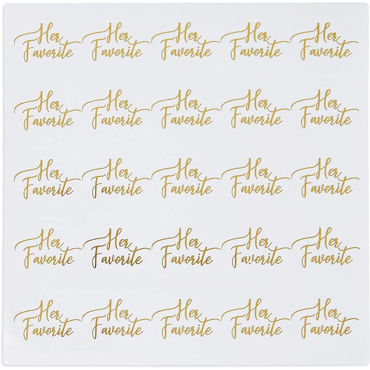 Pipilo Press Gold Foil Stickers for Weddings, His Favorite, Her Favorite (1 in, 200 Pieces)