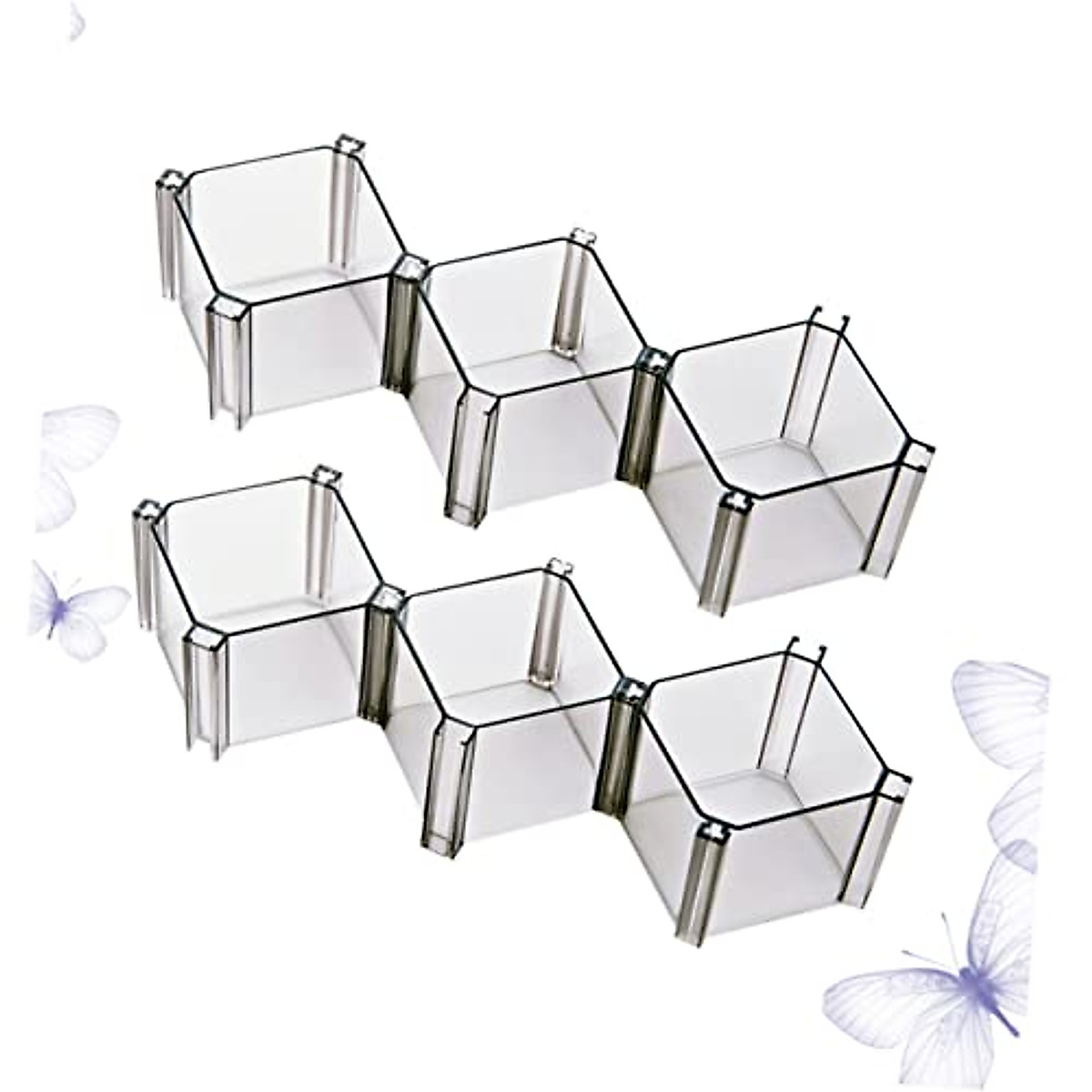 NOLITOY Desk Drawer 12 pcs Practical Holder Drawer Socks Container Grey Lattice Underwears Storage Home Type Organizer for Socks Storage Container