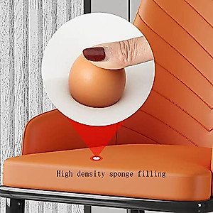 ANDGRO Kitchen Dining Room Chairs Modern Dining Chairs Set of 6 with Soft PU Leather Cover Cushion Seat and Metal Legs Living Room Side Chairs (Color : Light Grey)