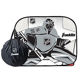 Franklin Sports Kids Portable Street Hockey Goal + Shooter Tutor Set - Pop Up Folding Net with Goalie Target Included - 2-in-1 Goal Set