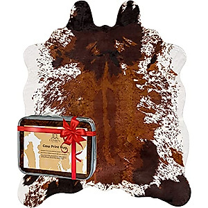 CONBEN Oversized Faux Cowhide Rug (6.3ft x 8.3ft) - Non-Slip Backing, Cow Print Decor - Farmhouse, Western Floor Rugs for Living Room, Bedroom, Dining Area or Office