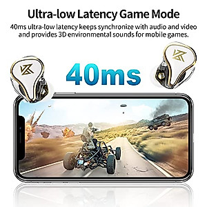 KZ SK10 1DD Bluetooth 5.2 Earbuds Wireless Earphones Wireless Earbuds for Women Girls Earphones Hybrid Drivers Noise Cancelling Earbuds Games Wirelss in Ear Headphones with Built-in Microphone (Pink)