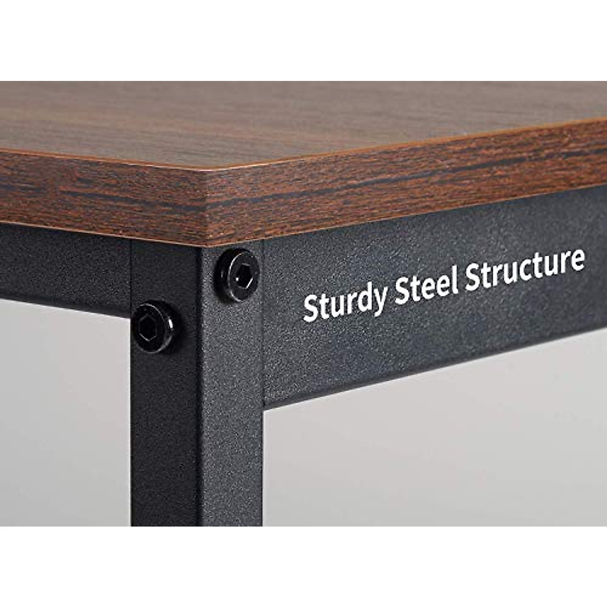 Cubiker Computer Desk 55 inch Home Office Writing Study Desk, Modern Simple Style Laptop Table with Storage Bag, Walnut