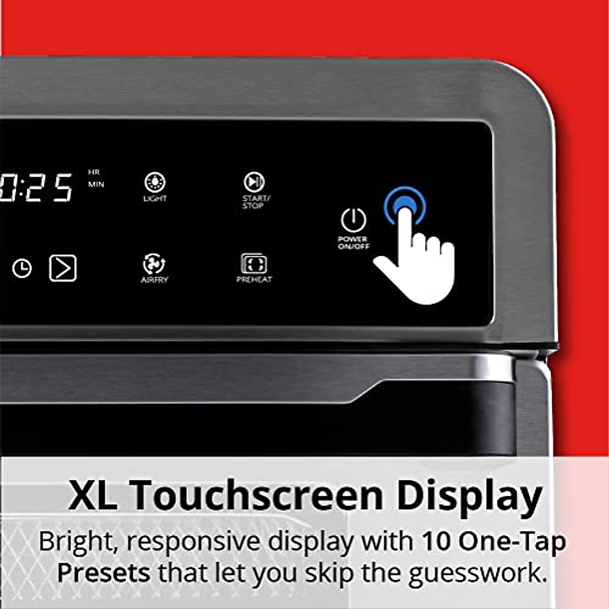 Aria 30 Qt. Touchscreen Toaster Oven with Recipe Book, Brushed Stainless Steel