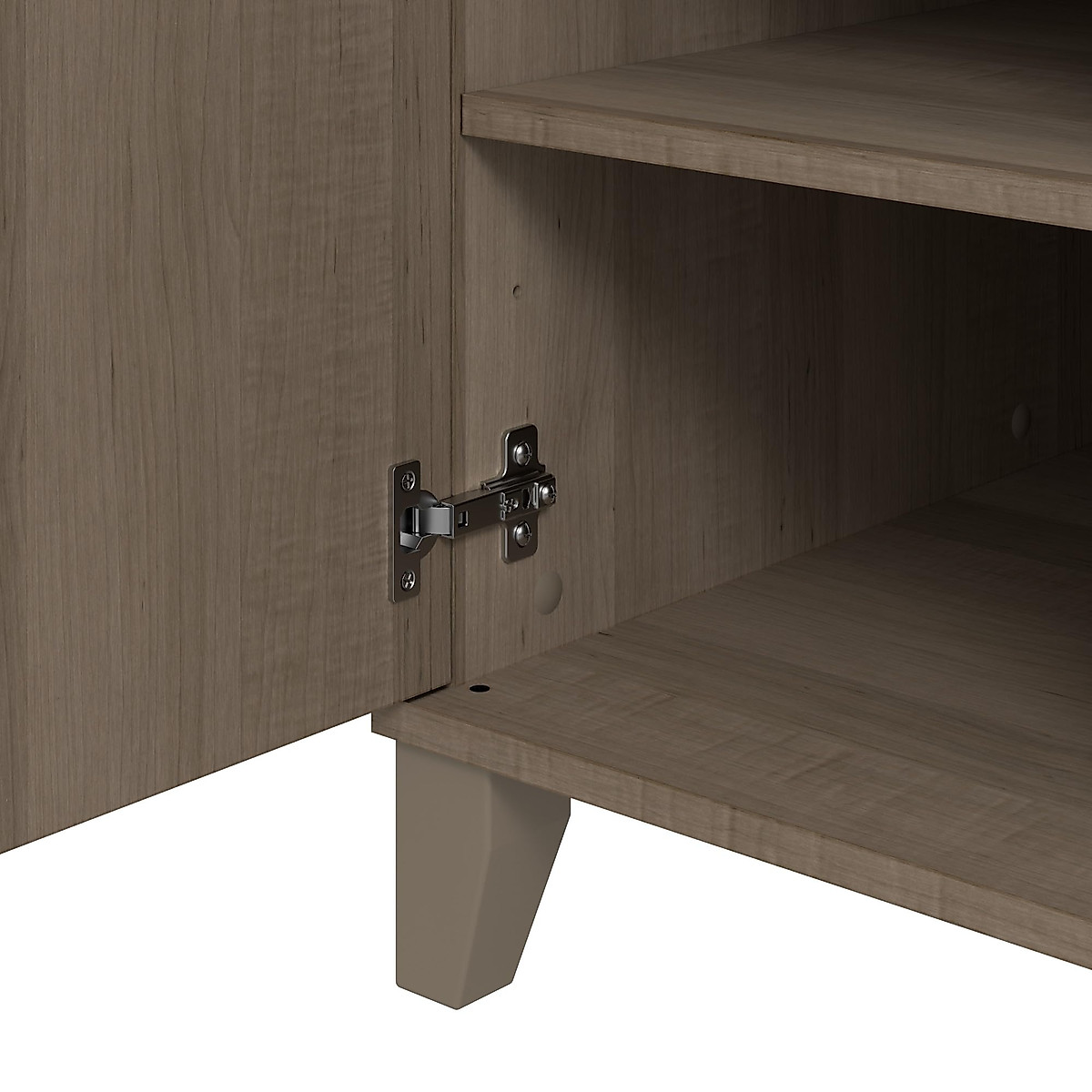 Bush Furniture Somerset 54W Office Desk with Drawer and Storage Cabinet in Ash Gray | Computer Table for Home Office Workspace