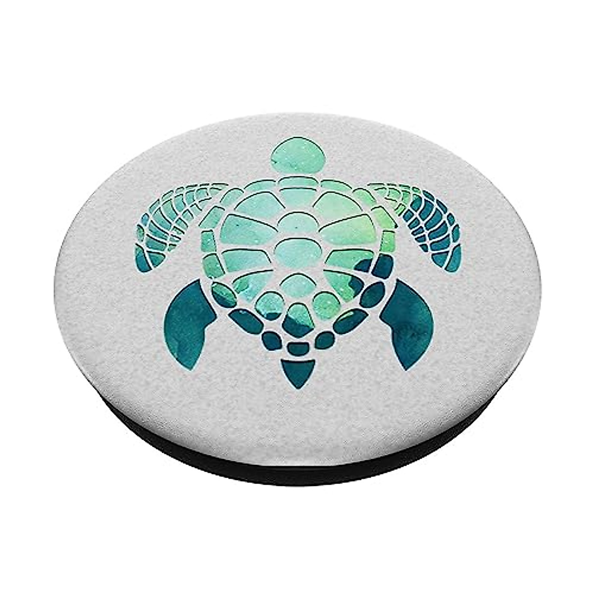 Green Watercolor Turtle Phone Grip On a White PopSockets Swappable PopGrip