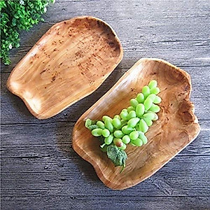 Hurricom Root Wood Dish,Vintage Ring Dish Hand Carved Artworks - 11-12 inch,Oval Shape Party Platter and Tray for Sandwich Bread Serving, Appetizer Display,