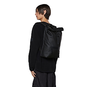 RAINS Rolltop Rucksack - Black