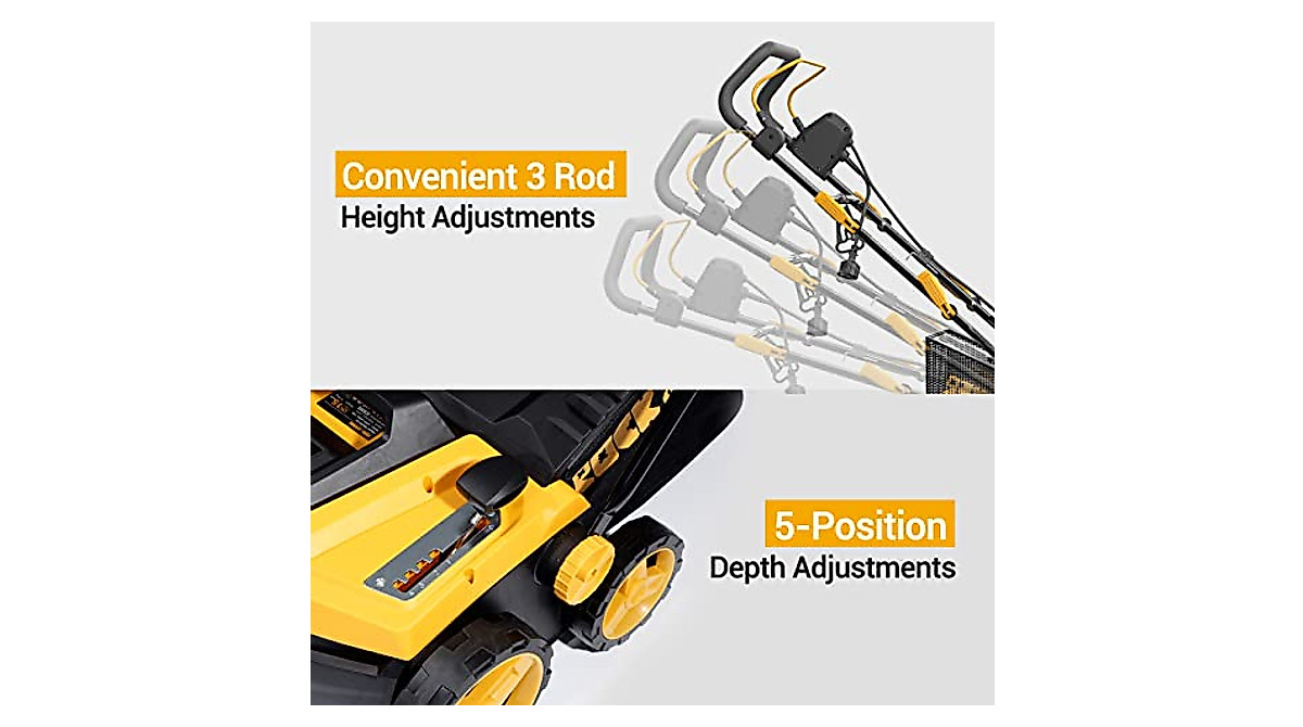 Rock&Rocker 2-in-1 Electric Dethatcher & Scarifier