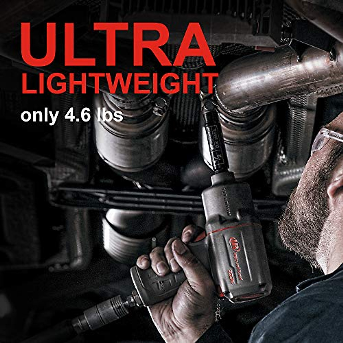 Ingersoll Rand 2235TiMAX 1/2” Drive Air Impact Wrench – Lightweight 4.6 lb Design, Powerful Torque Output Up to 1,350 ft-lbs, Titanium Hammer Case, Max Control, Gray