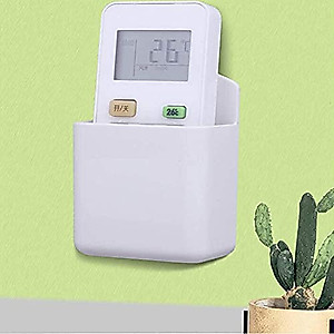 MShengM Pack of 4 White Remote Holders Remote Control Holder Wall Mount Media Storage Box for Home Office Bedroom Parlor Self Adhesive Atorage Box