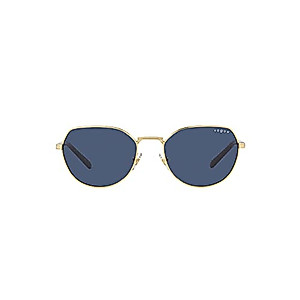 Vogue Eyewear Woman Sunglasses Gold Frame, Dark Blue Lenses, 53MM