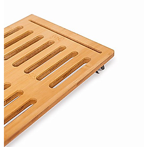 Internet's Best - Stacking Utility Shelf - Bamboo - 2 Shelves - Kitchen Cabinet Closet Organizer and Storage - Small