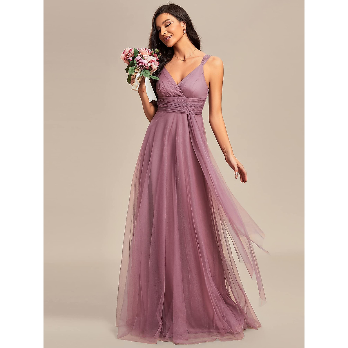 Ever-Pretty Women Elegant V Neck Sleeveless A Line Evening Cocktail Dress 04 Orchid