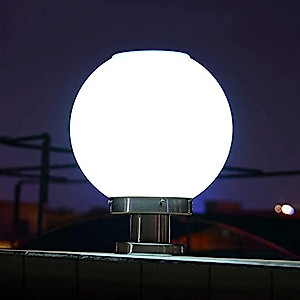 CZLZY Outdoor Solar Globe Column Light Creative Acrylic Landscape Light Waterproof Pillar Lamp Villa Garden Post Lantern Lawn Street Lamp E27 Pole Lamp