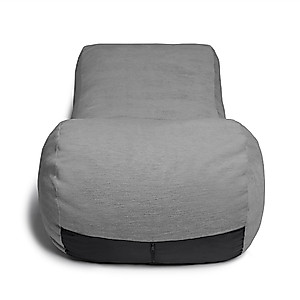 Jaxx Arlo Chaise Lounger Bean Bag Chair - Premium Chenille, Grey