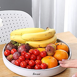 Skroad Turntable Cupboard Organizer,Lazy Susan,Multi-Functional Spice Rack Rotating Spice Rack for Kitchen Storage, Revolving Condiment Holder, Non-Slip Storage Racks，1 Pack-10 Inch Grey&White