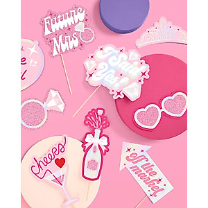 xo, Fetti Bachelorette Photo Booth Props - 24 Pieces, pre-Assembled - Rose Gold Future Mrs Party Decorations, Bride to Be, Bridal Shower