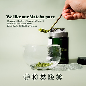 Midori Spring Organic Authentic Japanese Ceremonial Matcha Powder Radiation Free, USDA Organic, Kosher, Vegan