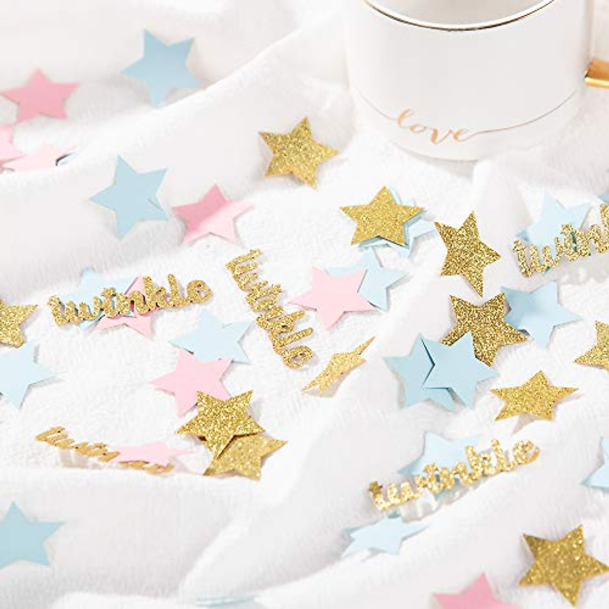 Twinkle Star Glitter Paper Confetti for Baby Shower Gender Reveal Party Decorations Baby Birthday Party Supplies