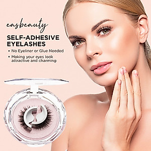 Reusable Self Adhesive Eyelashes, 4PCs False Lashes Natural Look, Self Sticking (2-Pairs )