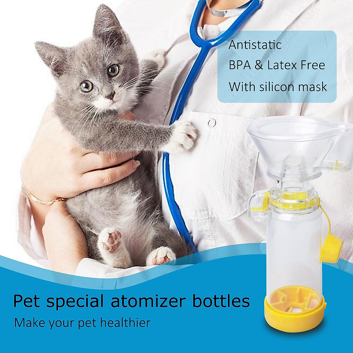 MECBOT Aerosol Chamber for Pets Inhaler Spacer for Cat or Dog, Pet Medication Delivery Chamber for Respiratory Conditions, Vet Recommended