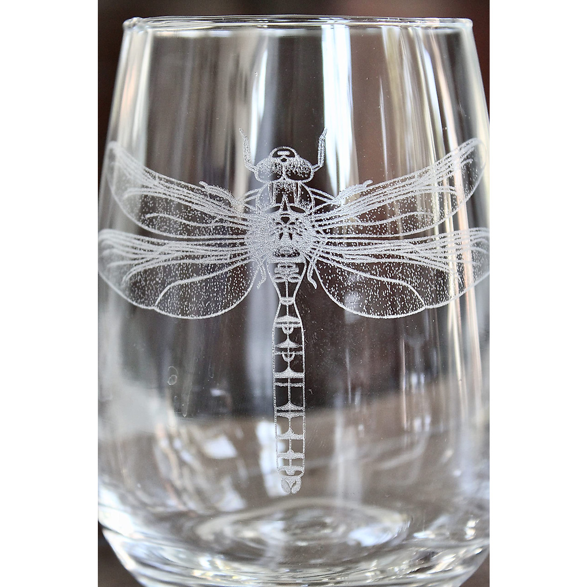 HullSpeed Designs Dragonfly Engraved Stemless Wine Glasses (set of 2)