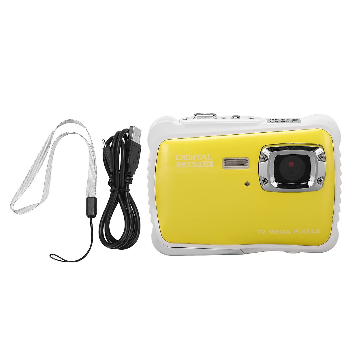 8X HD Children Digital Camera,2 Inch Waterproof TFT HD Digital Camera,12MP&5MP Dual Cameras,Mini Cute Children Toys Gifts for Boys Girls,USB 2.0 Port (Yellow)