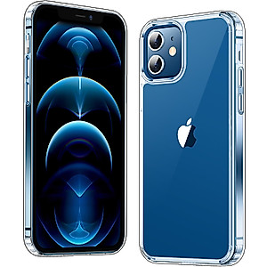 Temdan iPhone 12/12 Pro Case, [Not Yellowing] [Ultra Slim] Lightweight & Thin, Shockproof Protective, Screen & Camera Protection - Crystal Clear
