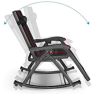 Lightweight Sun Lounger, OutdoorZeroGravity Garden Rocking Chair Folding Recliner Adjustable Sun Lounger Rocker Seat