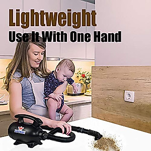 XPOWER A-5 Electric Air Duster for Dusting, Drying, Inflating, Blowing, Vacuuming, Car Detailing, Computer, Leaf Blowing, 100 CFM, 5 Nozzles + 2 Brushes, High Performance Motor, Eco-Friendly