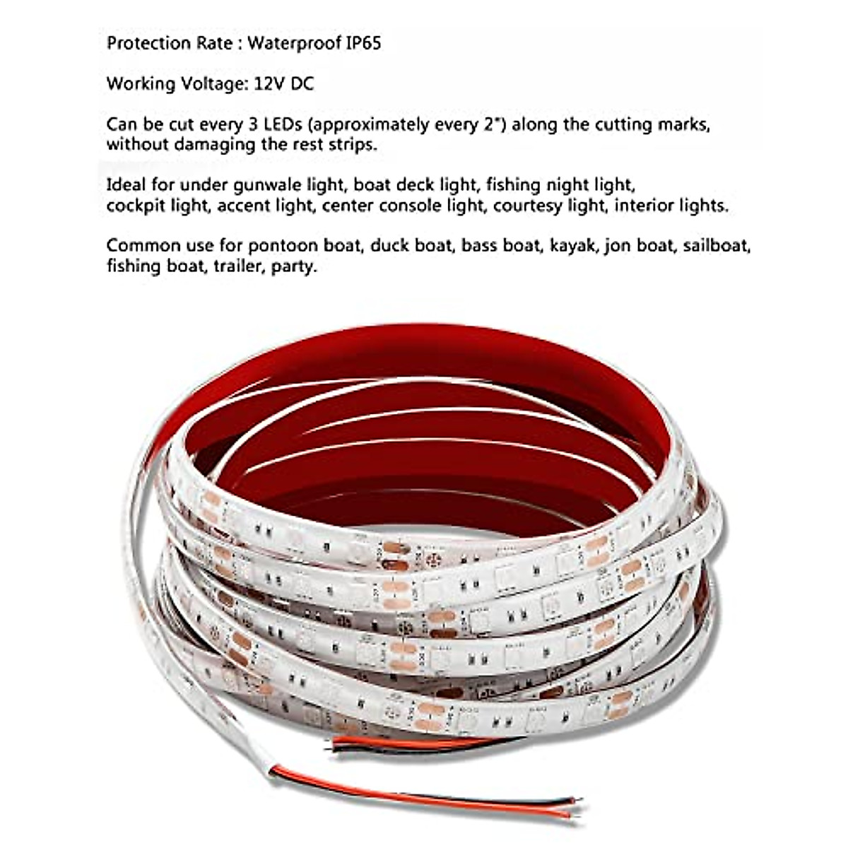 Seaponer Pontoon Boat Light, Marine Led Light Strip for Duck Jon Bass Boat Sailboat Kayak Flex Lighting for Boat Deck Light Accent Light Interior Lights Fishing Night, Green, 12v, 10m (32.8ft)