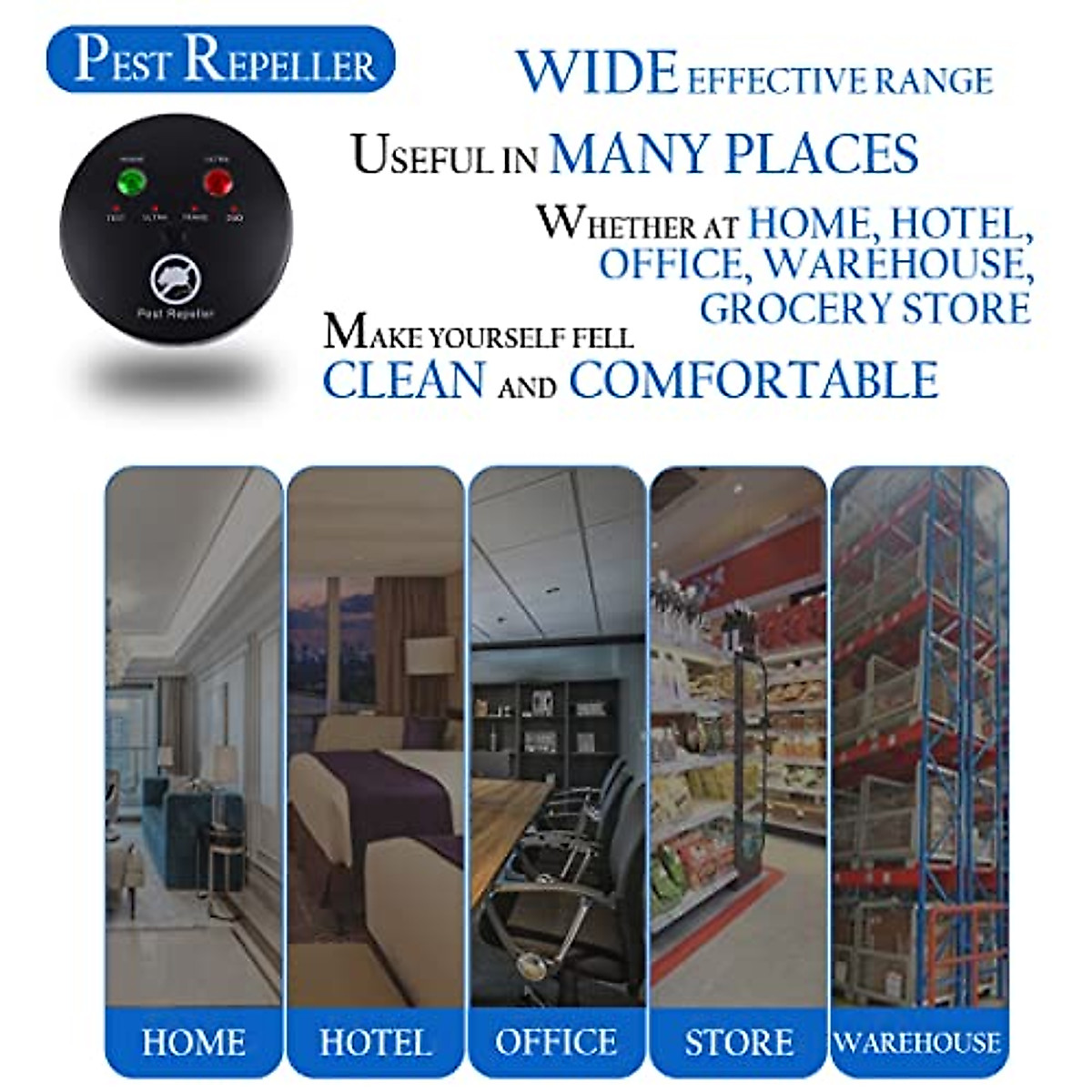 Ultrasonic Pest Repeller, Model Frog II, Indoor Electronic Bug Control Repellent, Expel Ant, Mosquito, Mouse, Spider, Roach, Rat, Flea, Fly, Squirrel