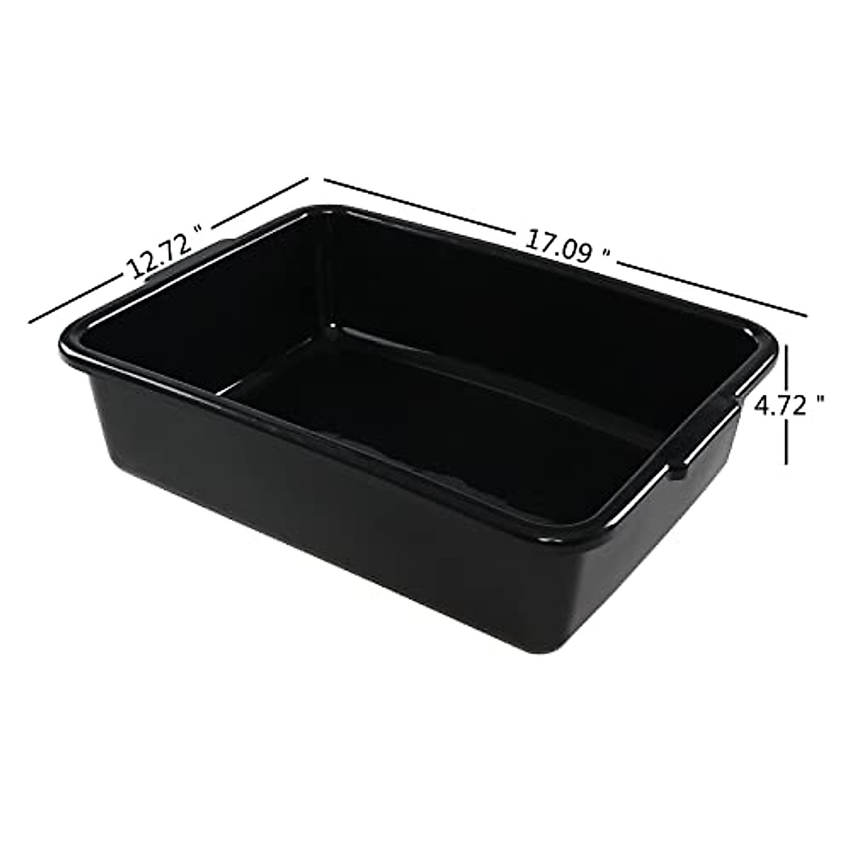 Callyne 4-Pack 13 L Black Plastic Kitchen Bus Tubs, Commercial Bus Box