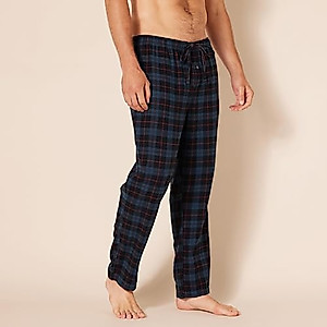 Amazon Essentials Men's Flannel Pajama Pant (Available in Big & Tall), Black Blue Plaid, X-Large