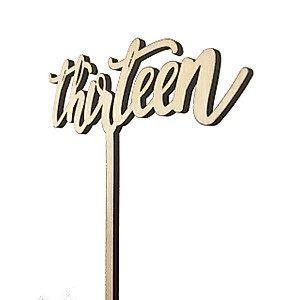 Activ8 Elegant Wooden Wedding Table Numbers | 13-25 Pack | Calligraphy Sticks Including Extra Thick Solid Base | Reception Party Home Decoration Centerpiece (Numbers 13-25, 10 inches 25cm)