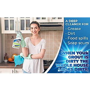 Black Diamond Stoneworks ULTIMATE GROUT CLEANER: Best Cleaner for Tile, Ceramic, Porcelain, Marble Acid-free Safe Deep Cleaner & Stain Remover for Even the Dirtiest Grout. (1-Quart/1-Brush/ 1-Gallon)